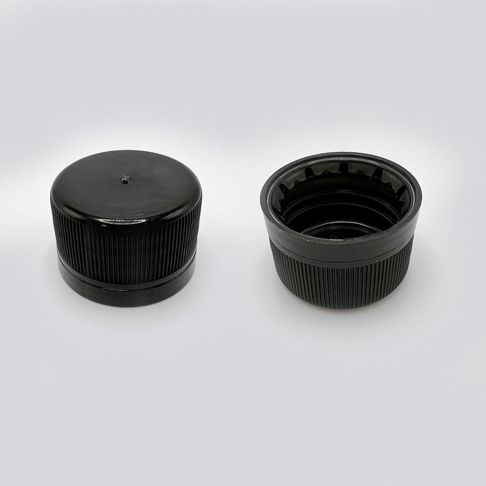 28-350 Black PP Tamper Evident Closure, Linerless — K.G. International