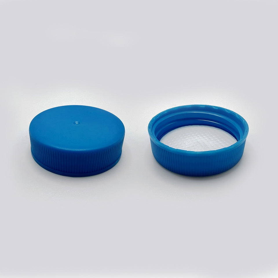 38-400 Blue PS Continuous Thread Closure with Vented Foam Liner for Bl ...