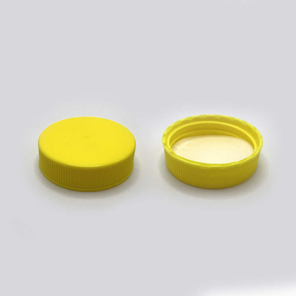 38-400 Yellow PP Continuous Thread Closure with Pressure Sensitive Lin ...