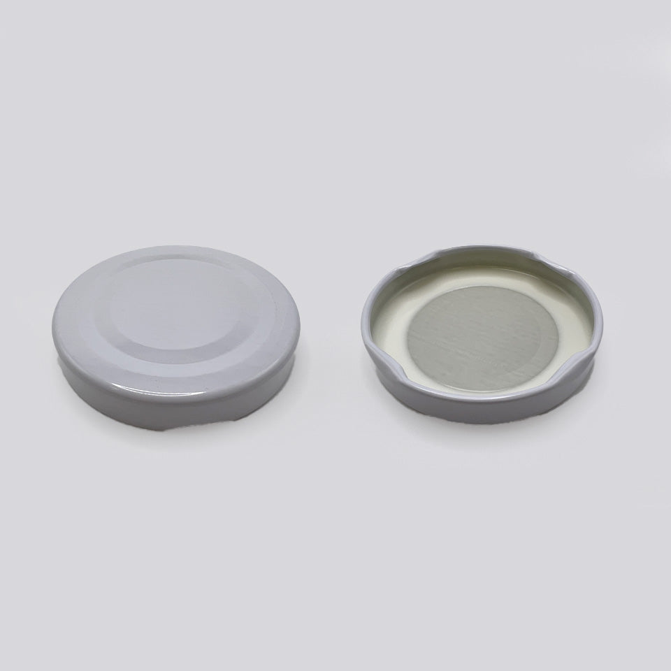 53mm White Metal Lug Closure with Plastisol Liner — K.G. International