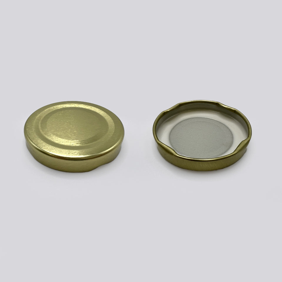53mm Gold Metal Lug Closure with Plastisol Liner — K.G. International
